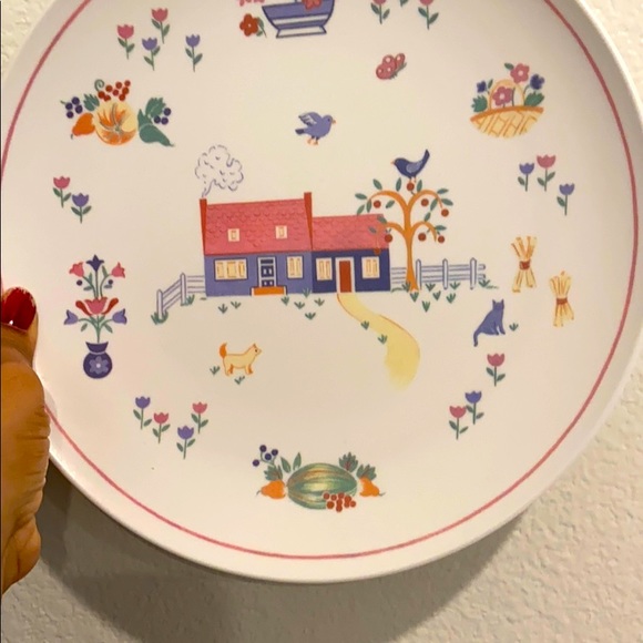 Dining | True Vintage Early 198s Melamine Country Plates | Poshmark
